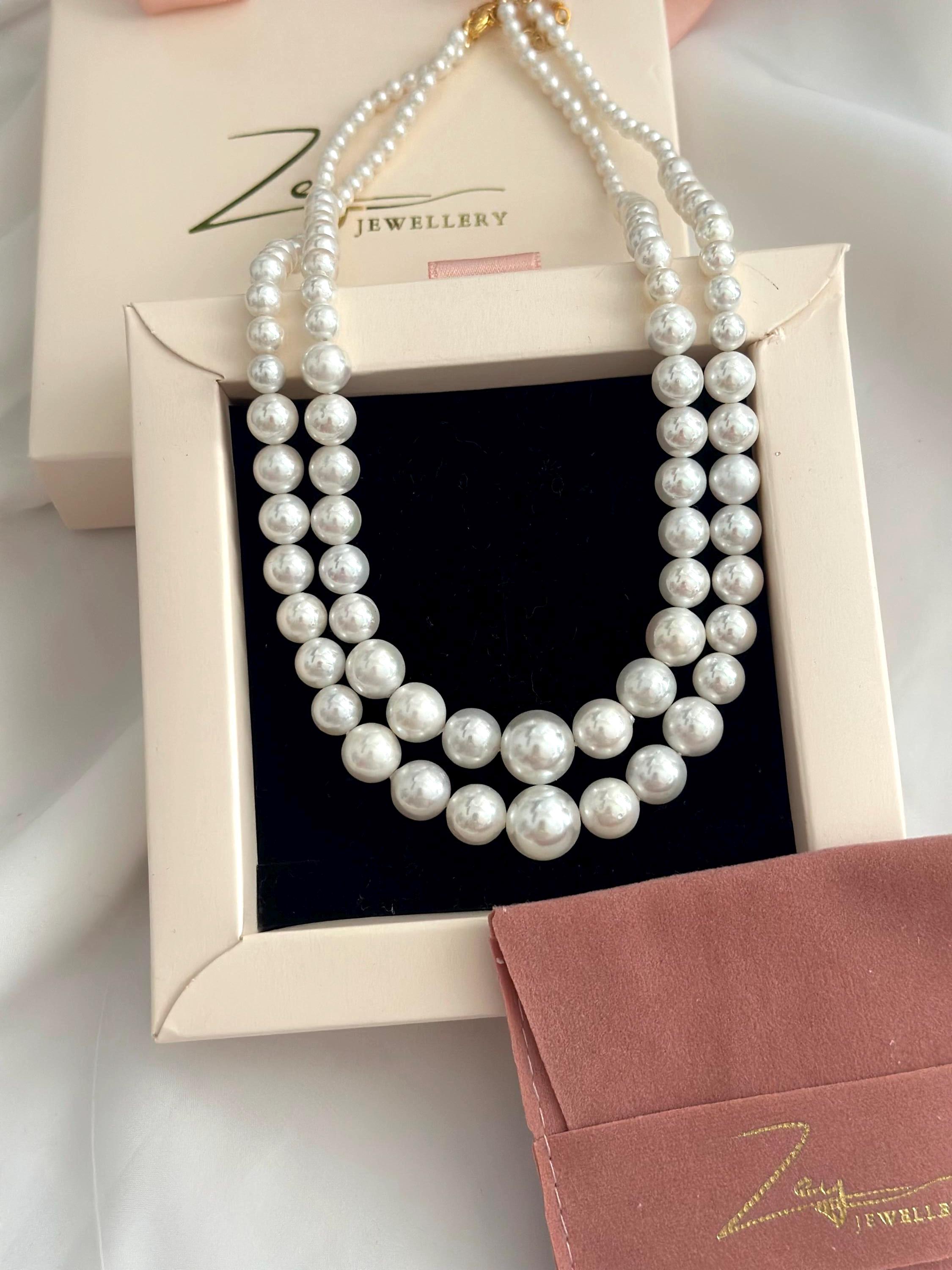 Ohrid Pearl Necklace, Dainty Pearl Necklace, Bridemaids Gift, Wedding ...