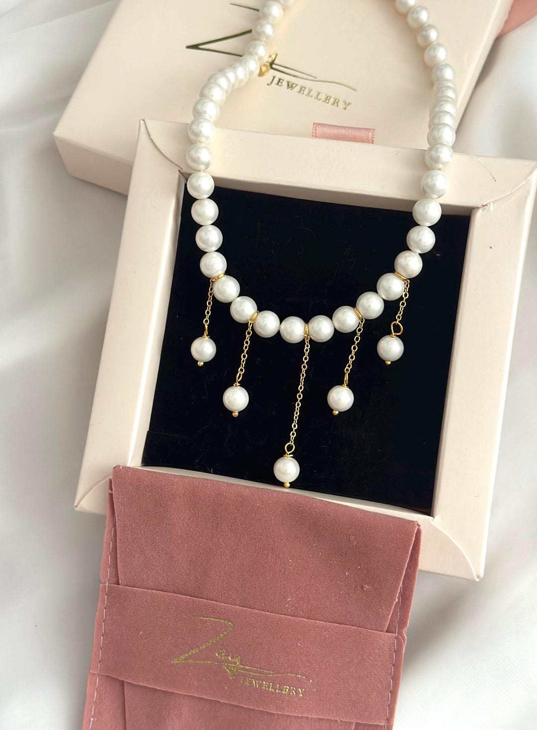 Ohrid Pearl Necklace, Pearl Pendant, 14K Gold Filled Necklace, Pearl ...