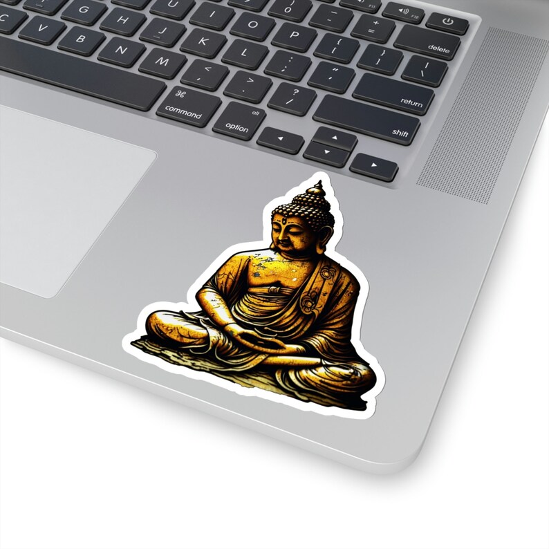 Buddha Sticker Yoga Spiritual Peaceful Colorful Inspiring Water Bottle ...