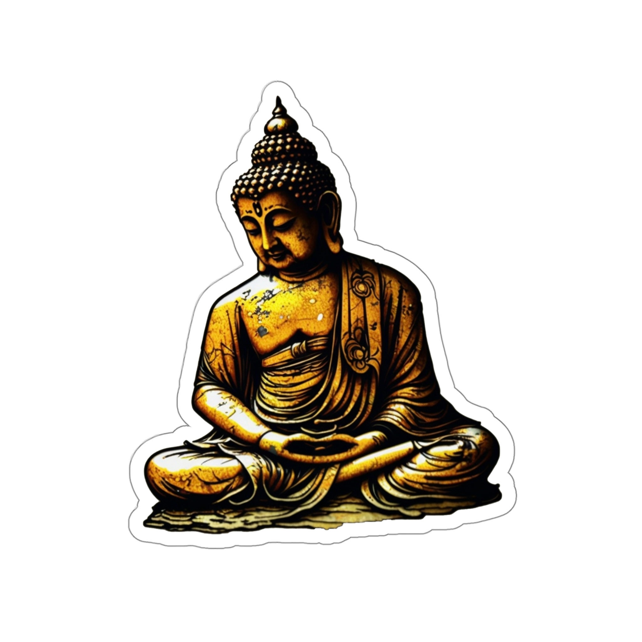 Buddha Sticker Yoga Spiritual Peaceful Colorful Inspiring Water Bottle ...