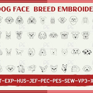 Dog Face Embroidery - Etsy