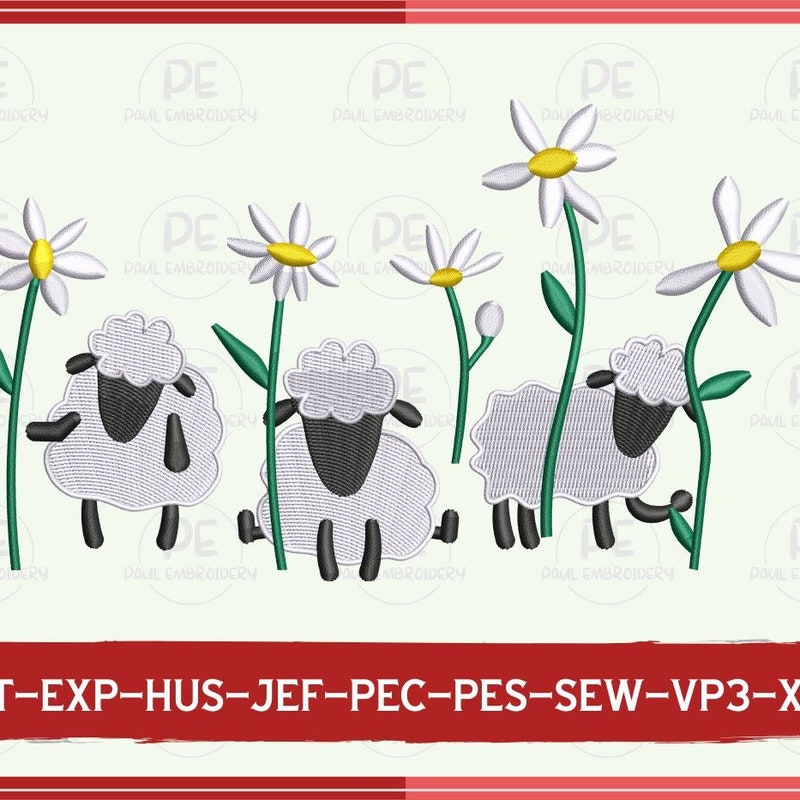 Sheep Embroidery - Etsy