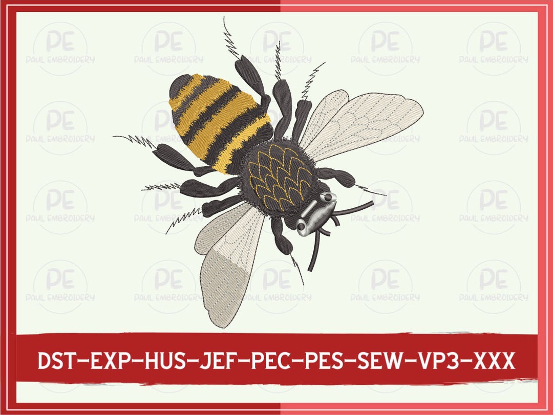 Bumble Bee Embroidery Design, Hoeny Bee Design Machine Embroidery Files ...
