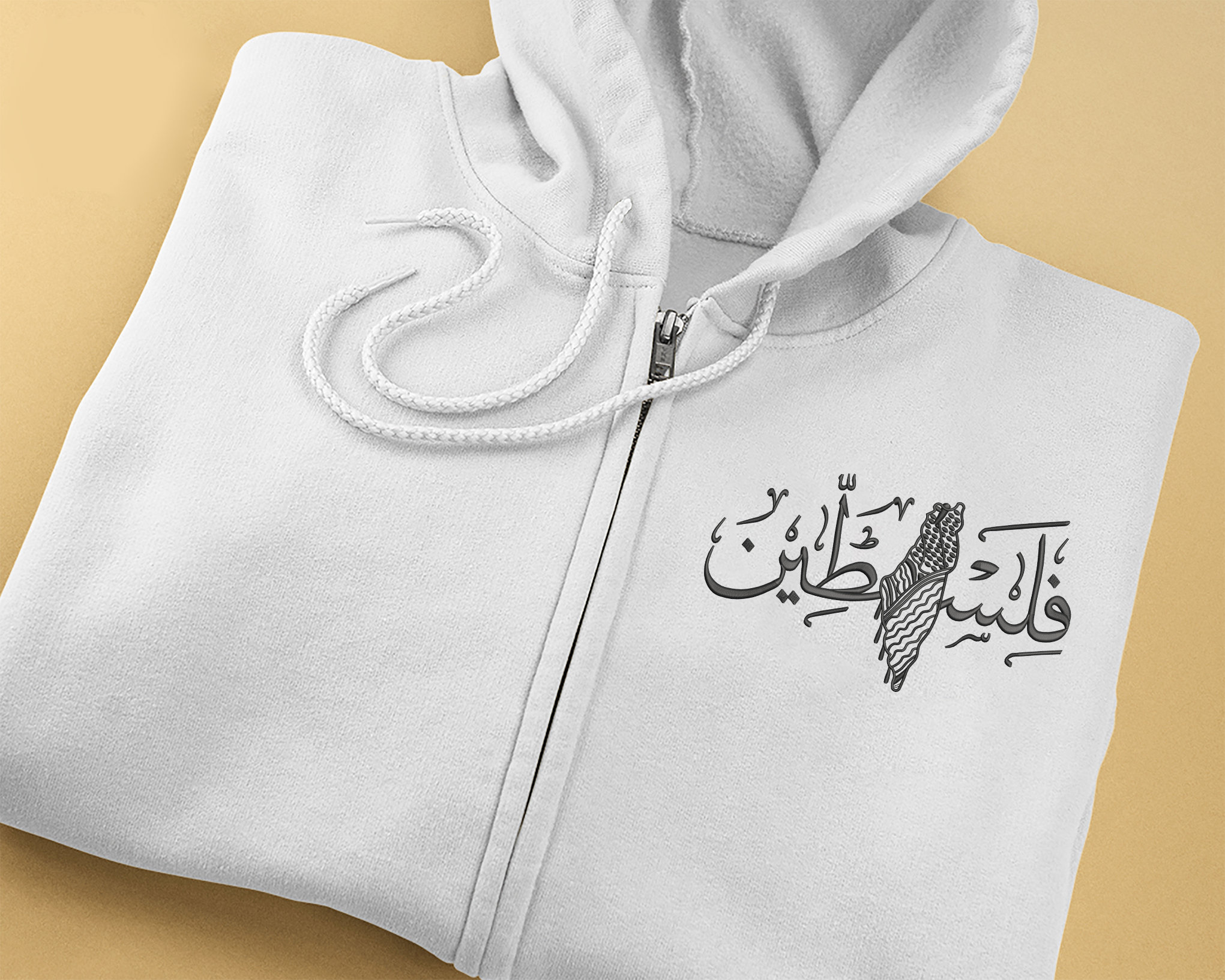 Palestine Map Arabic Name Zip up Hoodie, Palestine Embroidered Jumper ...