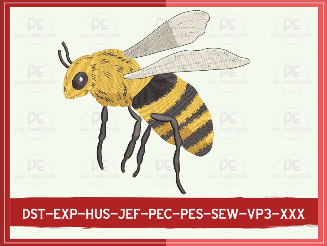 Bumble Bee Embroidery Design, Flying Bee Design Machine Embroidery ...