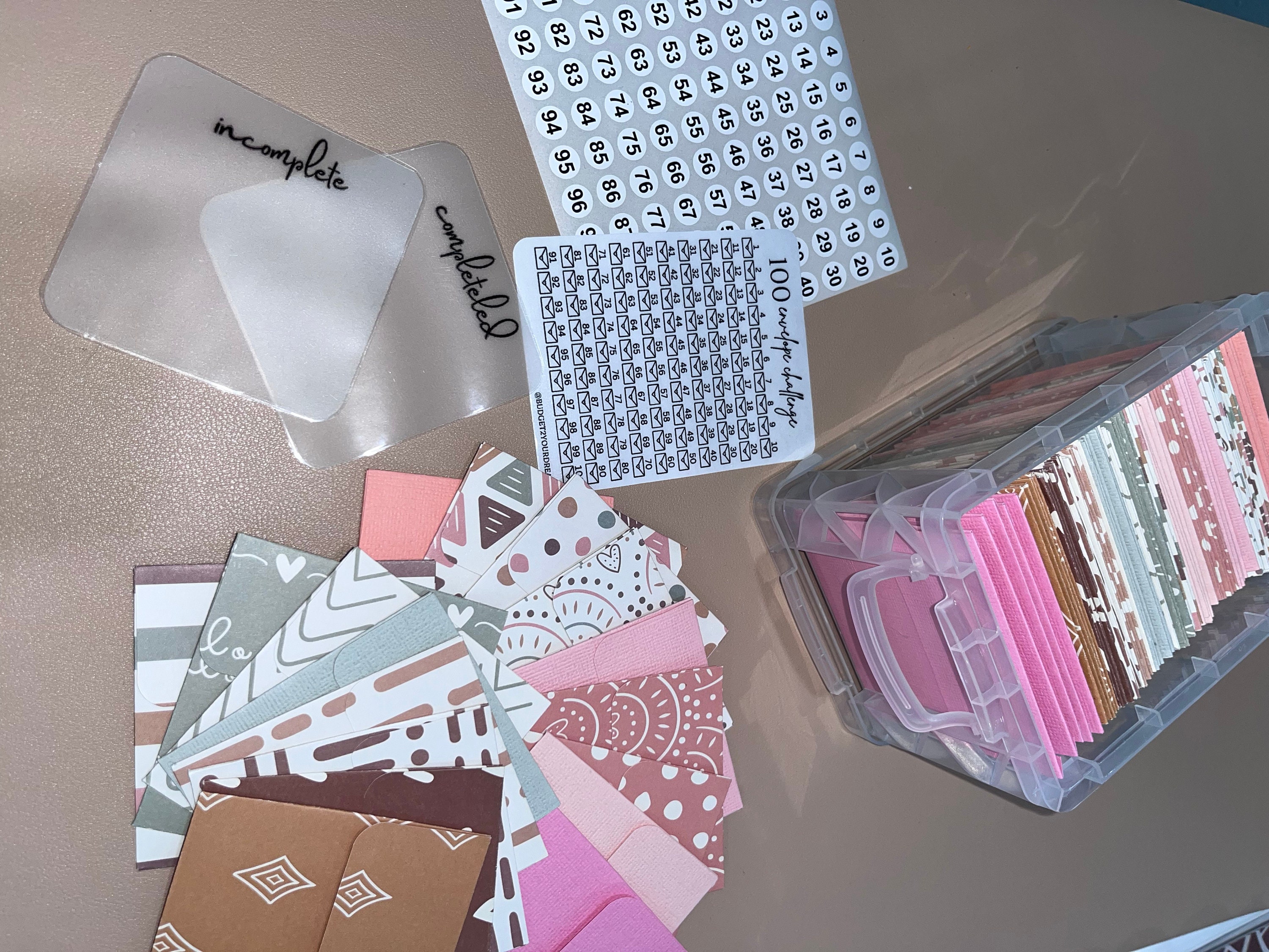 100 Envelope Challenge With Box - Etsy