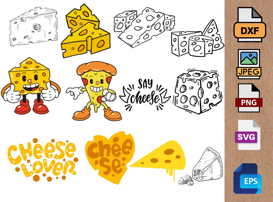 Queso SVG Paquete Queso SVG Queso Imágenes Prediseñadas Queso Cortar ...