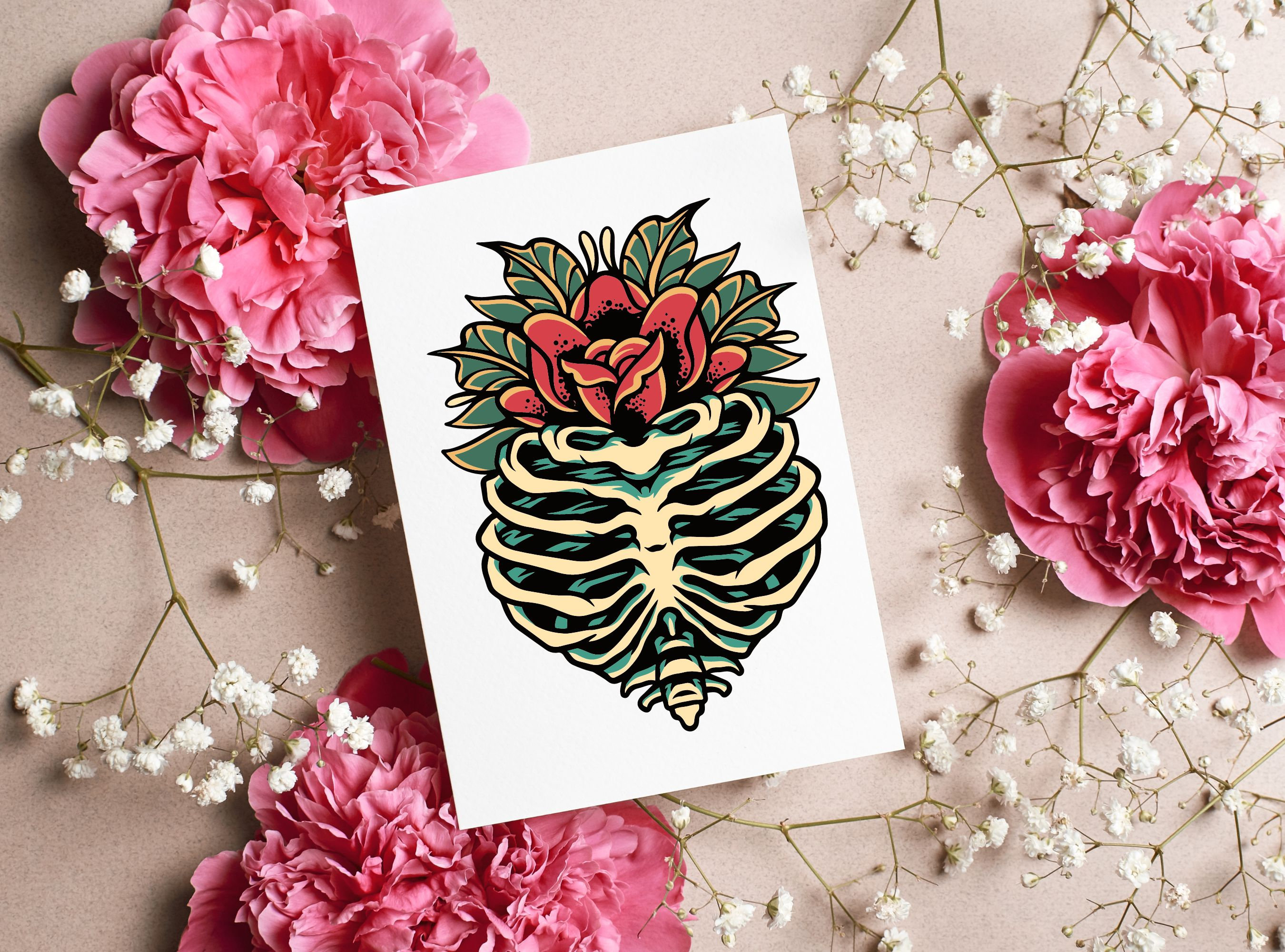 Floral Ribcage SVG Rib Cage SVG Skeleton SVG Gothic Shirt - Etsy