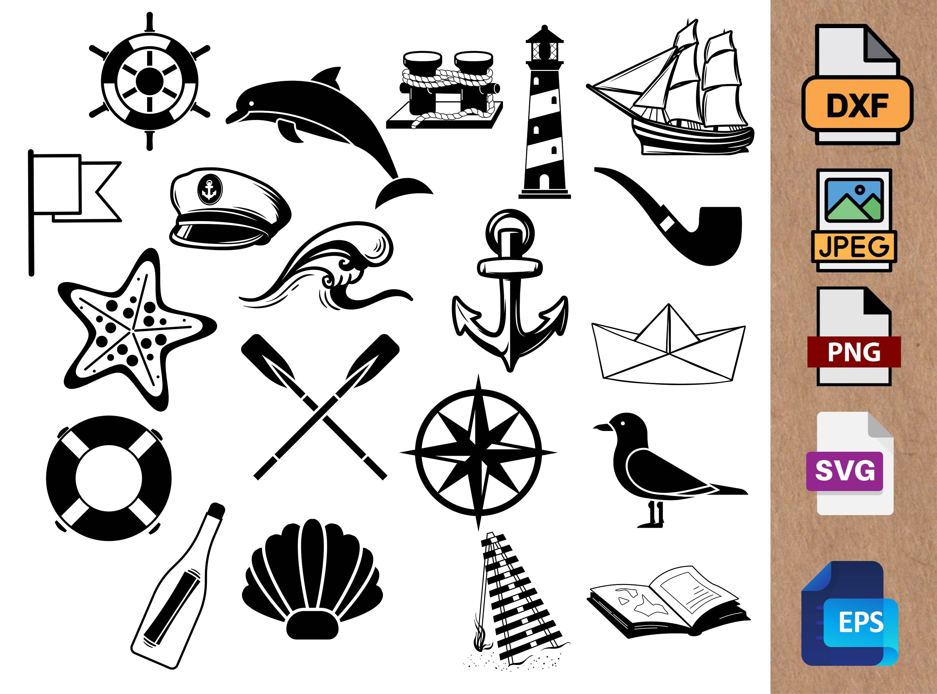 Bundle Nautical Maritime SVG / SVG Cut Files Clipart and - Etsy