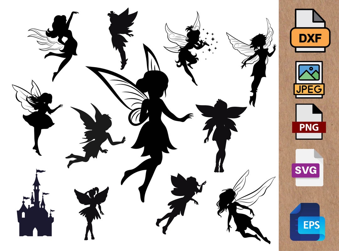 Tinkerbell SVG Bundle: Enchanting Tink Silhouette Designs - Etsy Australia