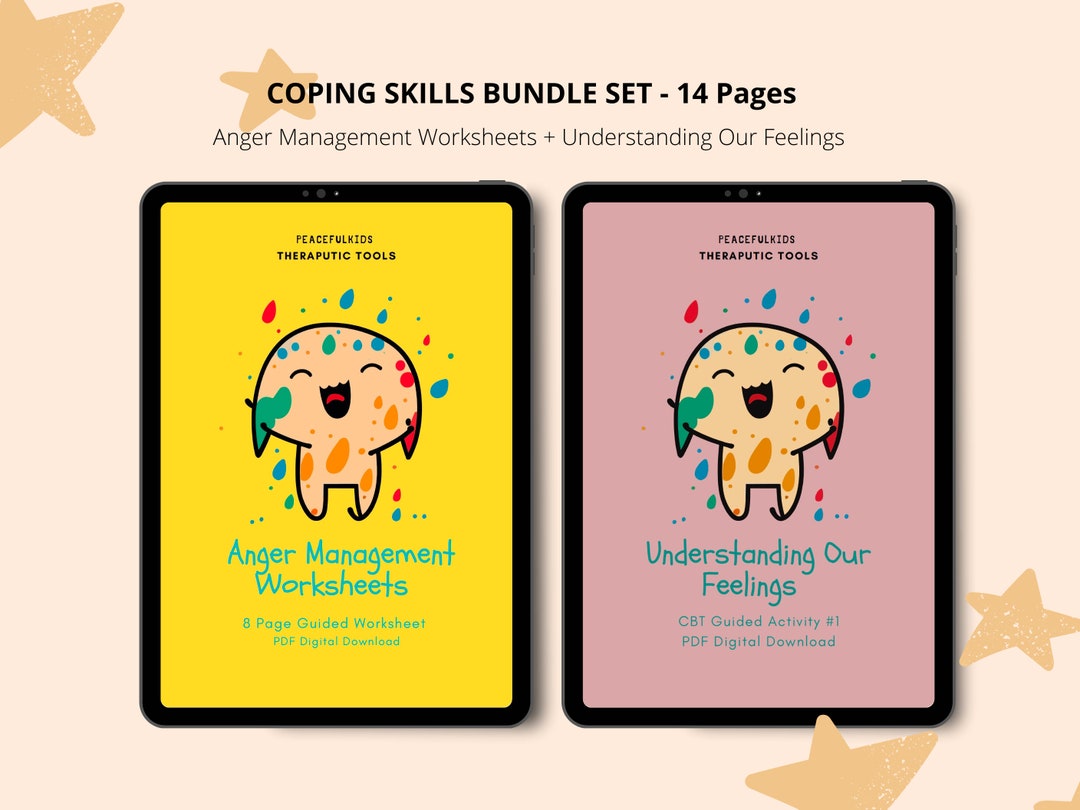 Bundle Therapy Worksheet for Kids Anxiety Self Confidence Workbook ...