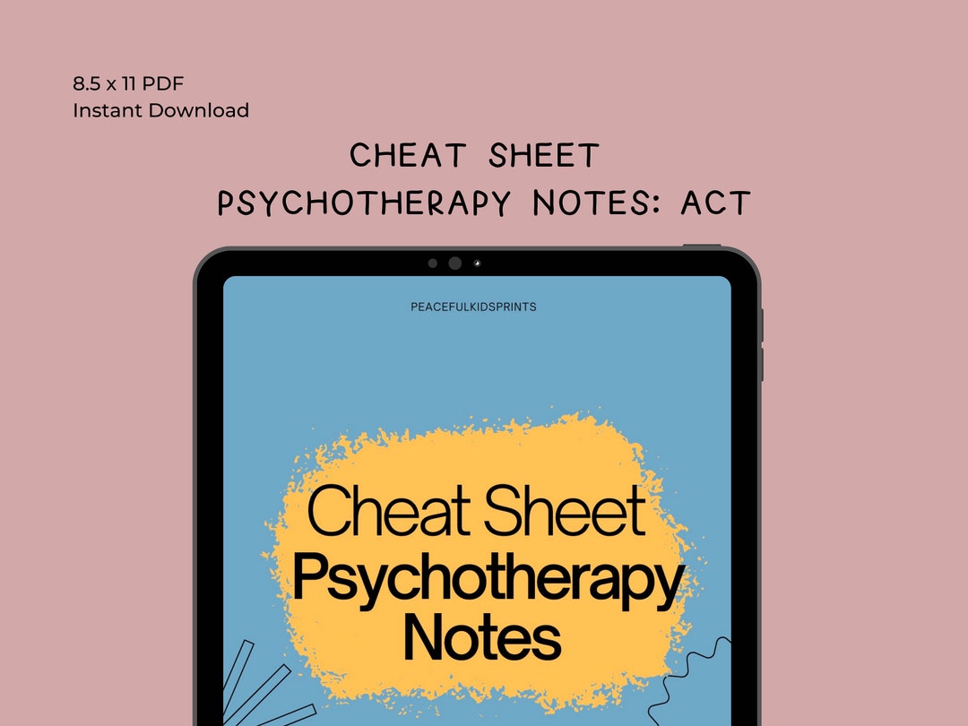 ACT Therapy Notes Cheat Sheet and Guide, Counselor Tools Psychologist ...