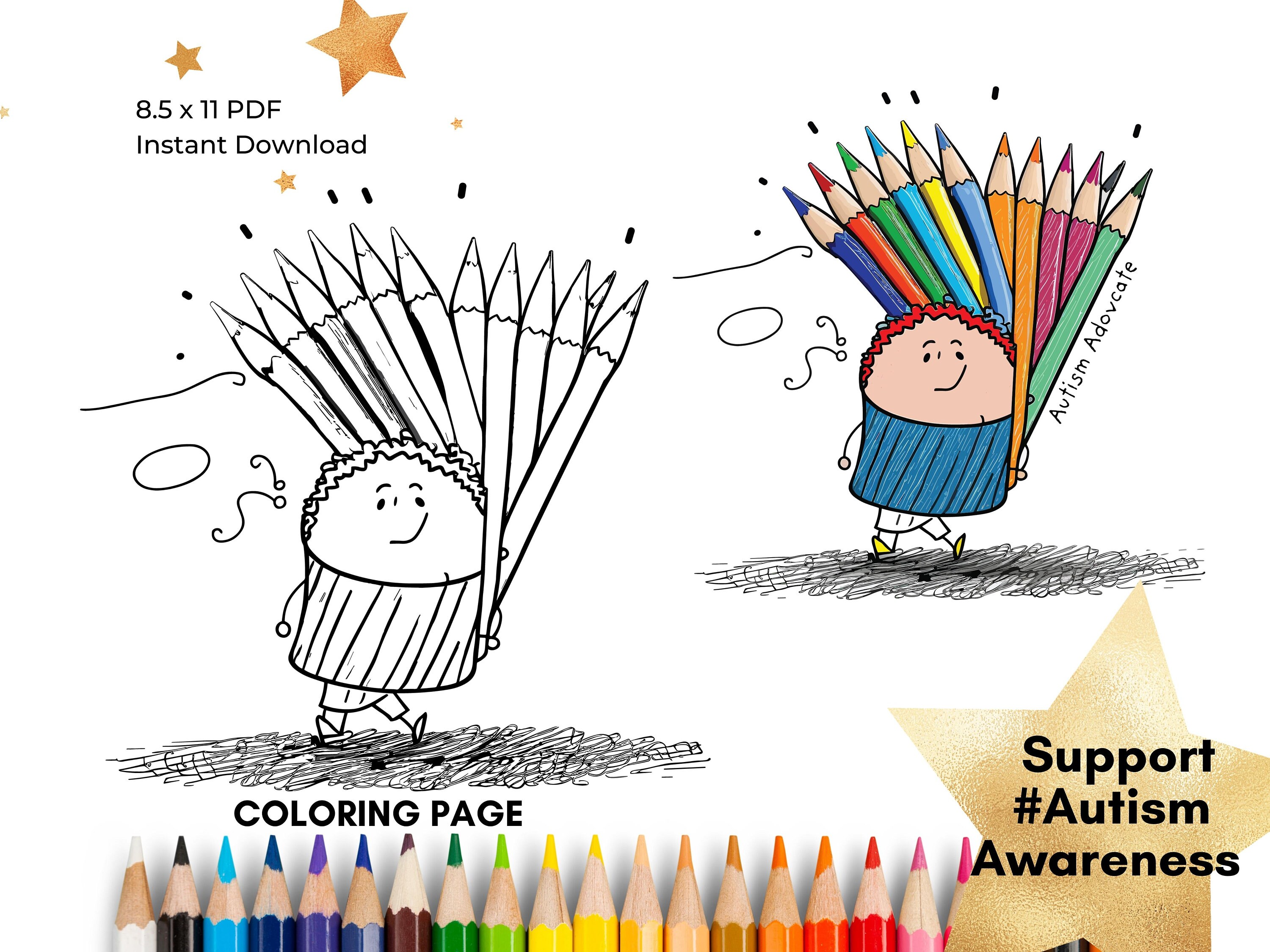 ADHD Coloring Page, Autism Awareness, Neurodivergent, ADHD, Inclusion ...