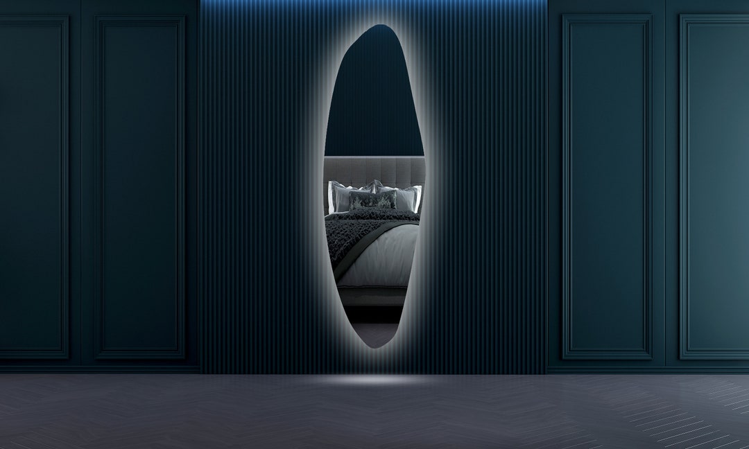 Backlit Full Length Mirror İrregular Led Mirror Wavy Full - Etsy