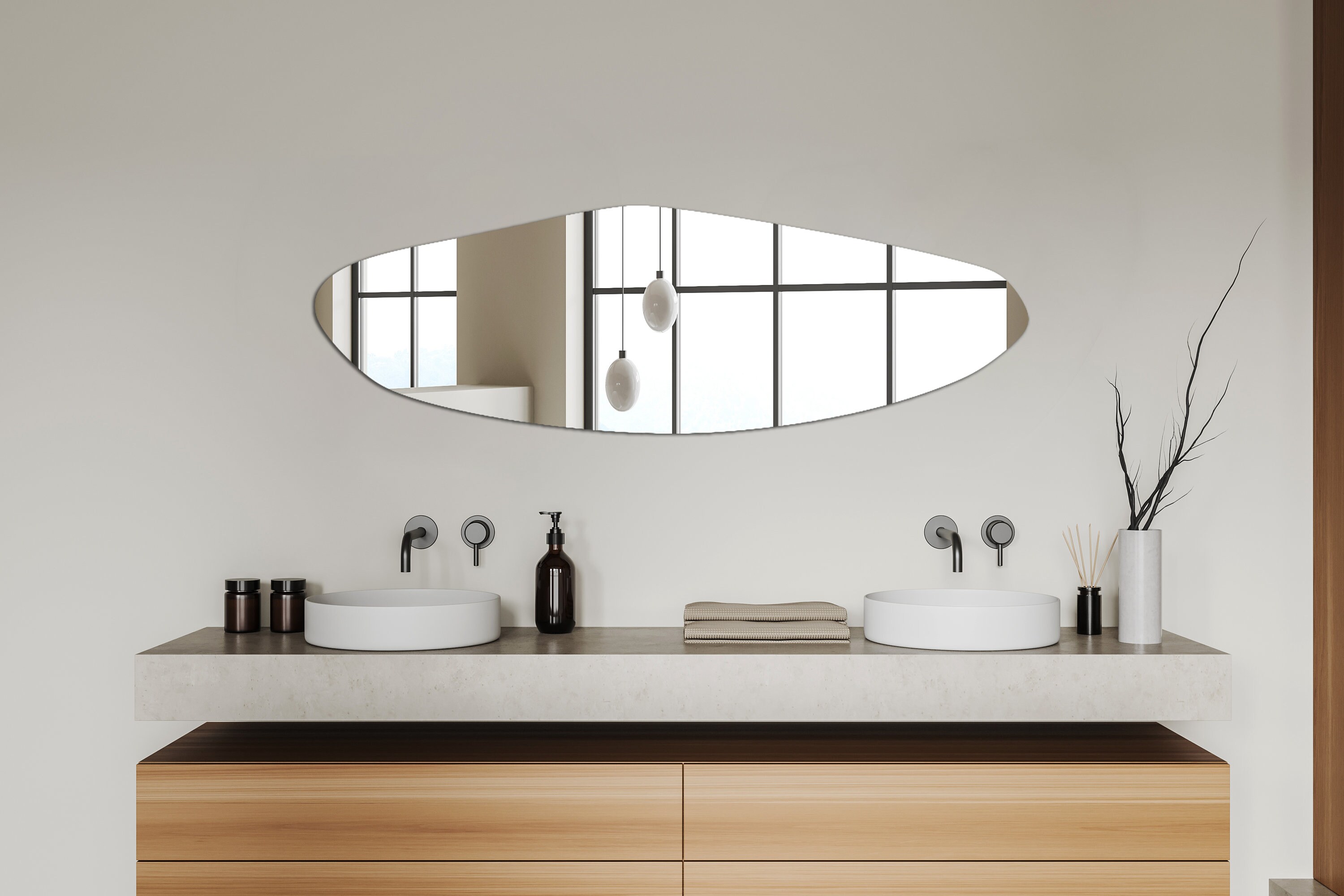 Backlit Full Length Mirror İrregular Led Mirror Wavy Full - Etsy