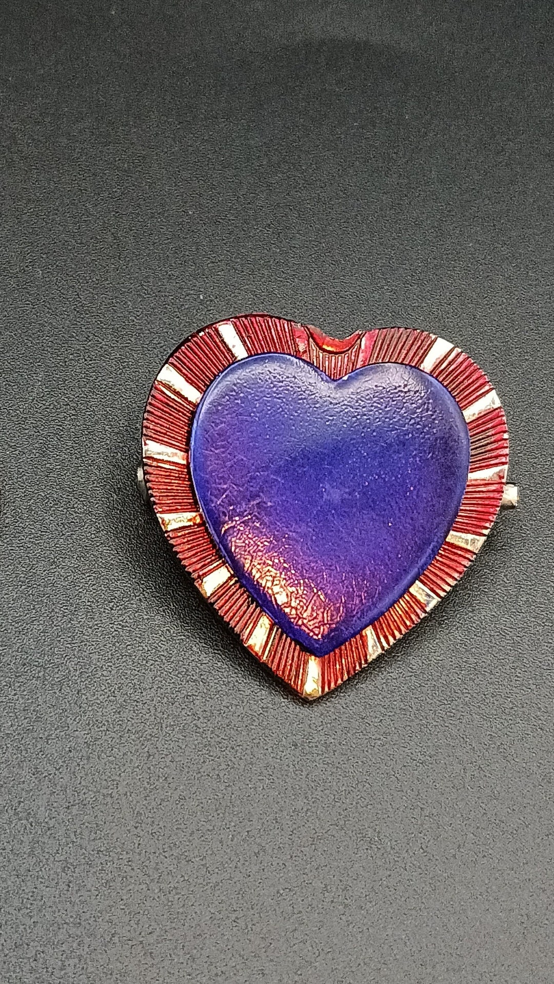 Red White and Blue Heart Pin. Colors of the Flag Brooch. - Etsy