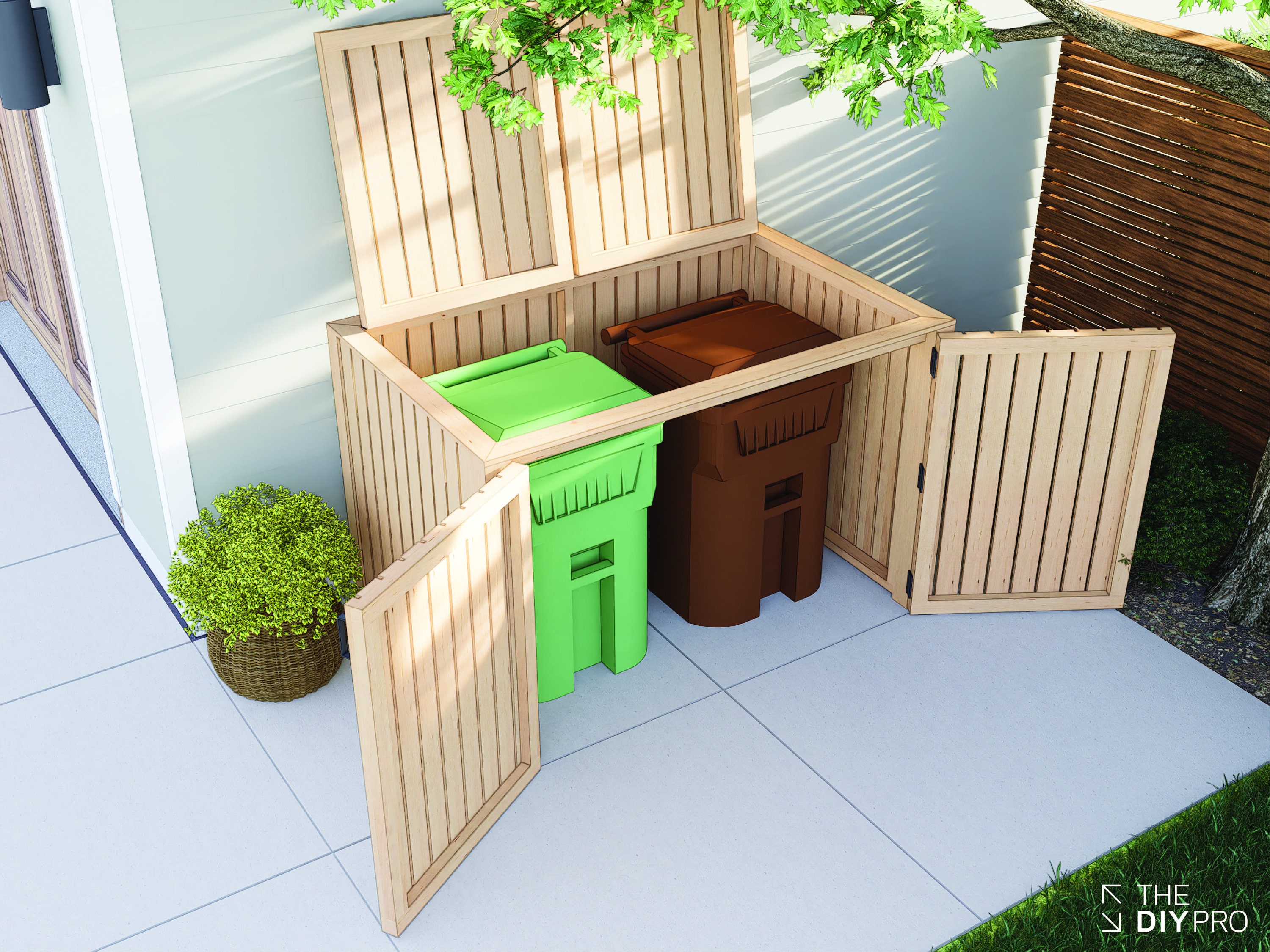 DIY Garbage Bin Storage Enclosure - Digital Download PDF Plans - Etsy