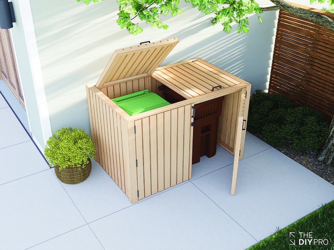 DIY Garbage Bin Storage Enclosure - Digital Download PDF Plans - Etsy