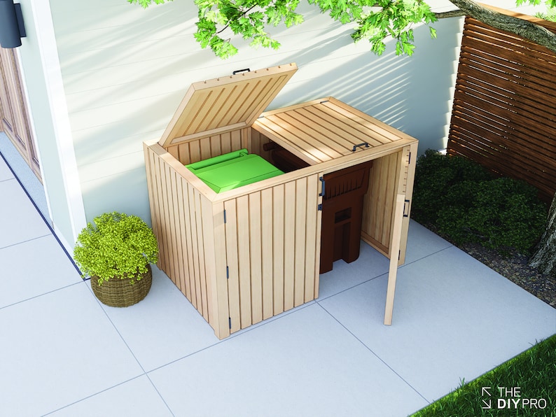 DIY Garbage Bin Storage Enclosure - Digital Download PDF Plans - Etsy