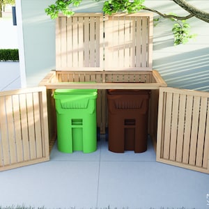 DIY Garbage Bin Storage Enclosure - Digital Download PDF Plans - Etsy