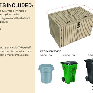 DIY Garbage Bin Storage Enclosure - Digital Download PDF Plans - Etsy