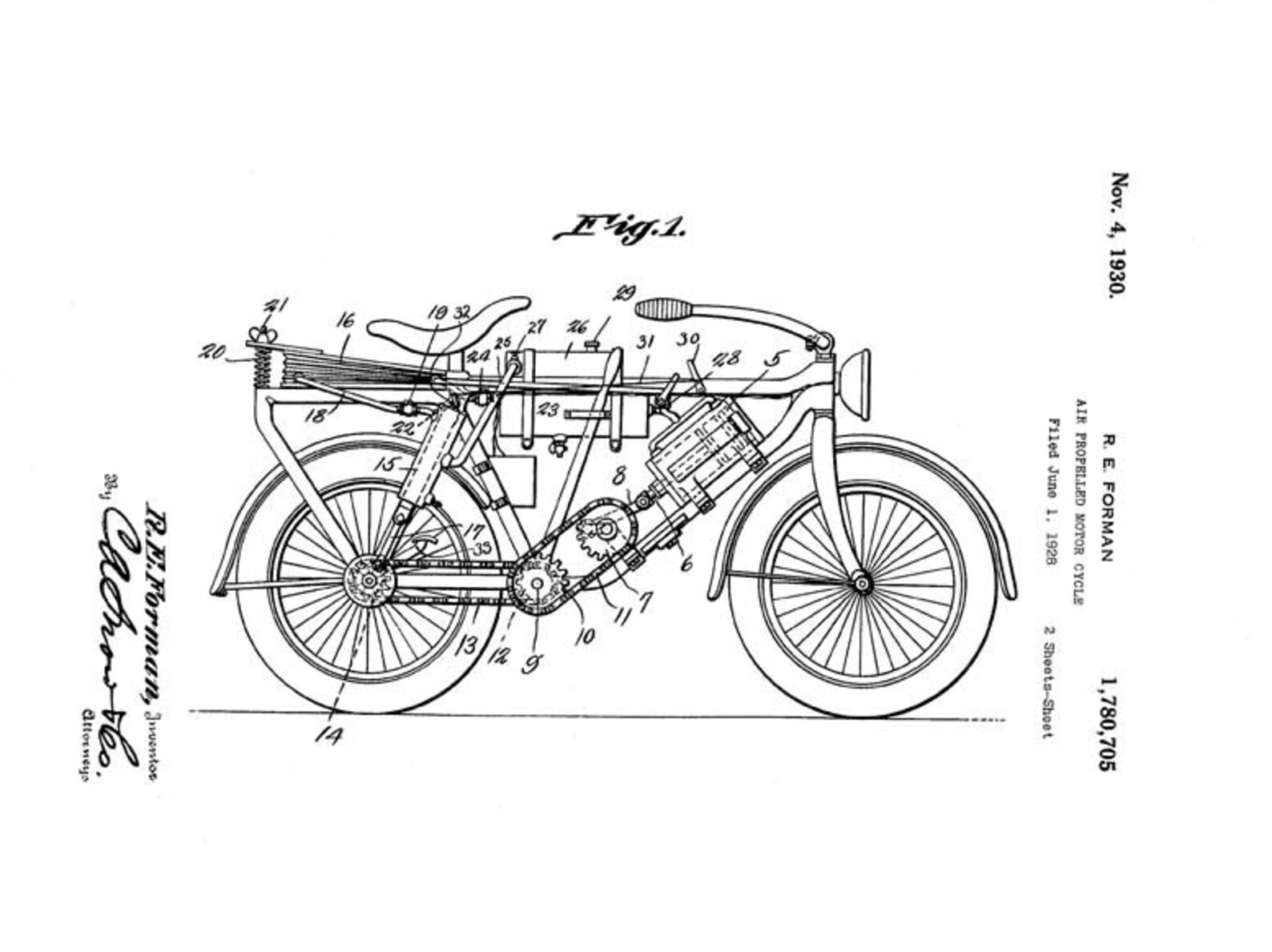 5 Motorcycle Patent Drawings – (set 7) - Digital Download – Upscaled ...