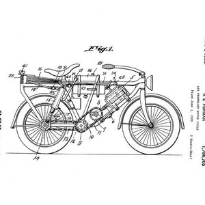 5 Motorcycle Patent Drawings – (set 7) - Digital Download – Upscaled ...