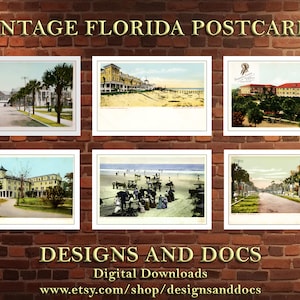 6 Vintage Florida Postcards– Digital Download – Florida Scenes – 6” X 4 ...