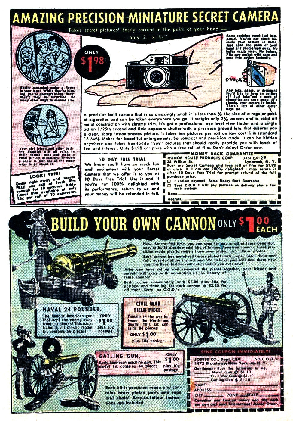 12 Vintage Comic Book Ad Pages 1 Public Domain Printable Instant Digital Download Wall Art Home ...