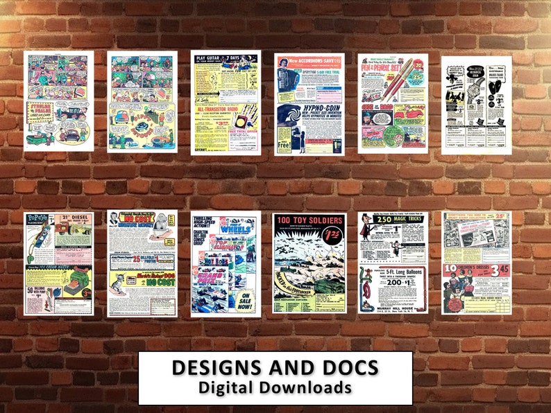 12 Vintage Comic Book Ad Pages (#2) – Public Domain – Printable - Instant Digital Download ...