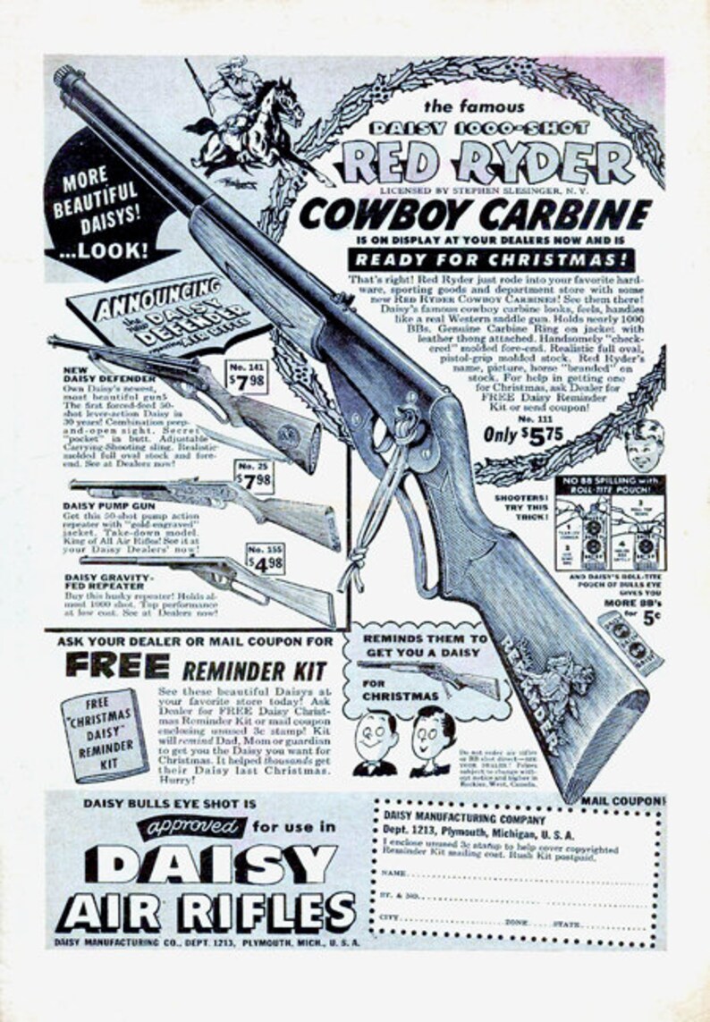 5 Vintage Daisy Rifle Comic Book Ads Public Domain Printable Digital ...