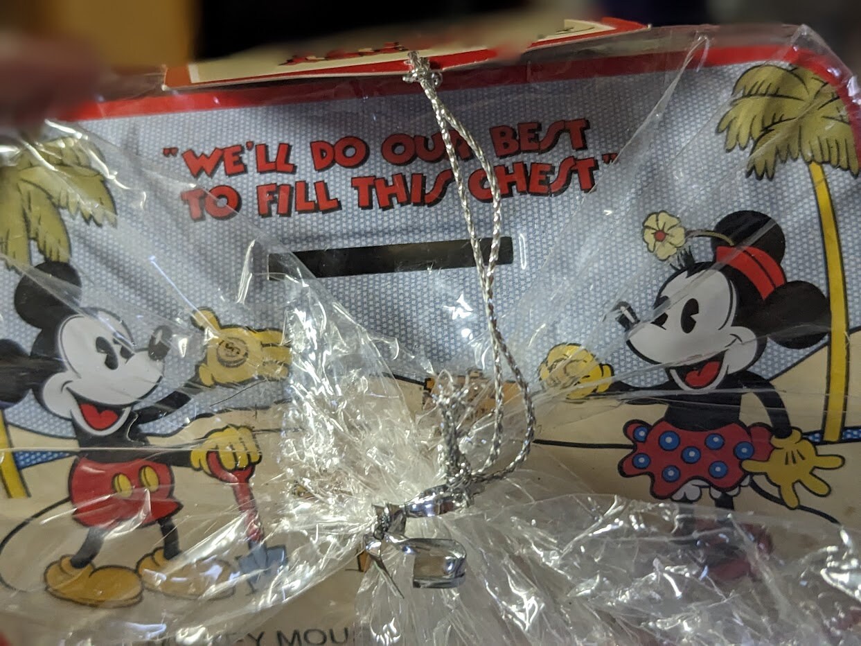 Vintage Retro Collection Mickey Mouse Treasure Chest Tin Bank With Lock ...