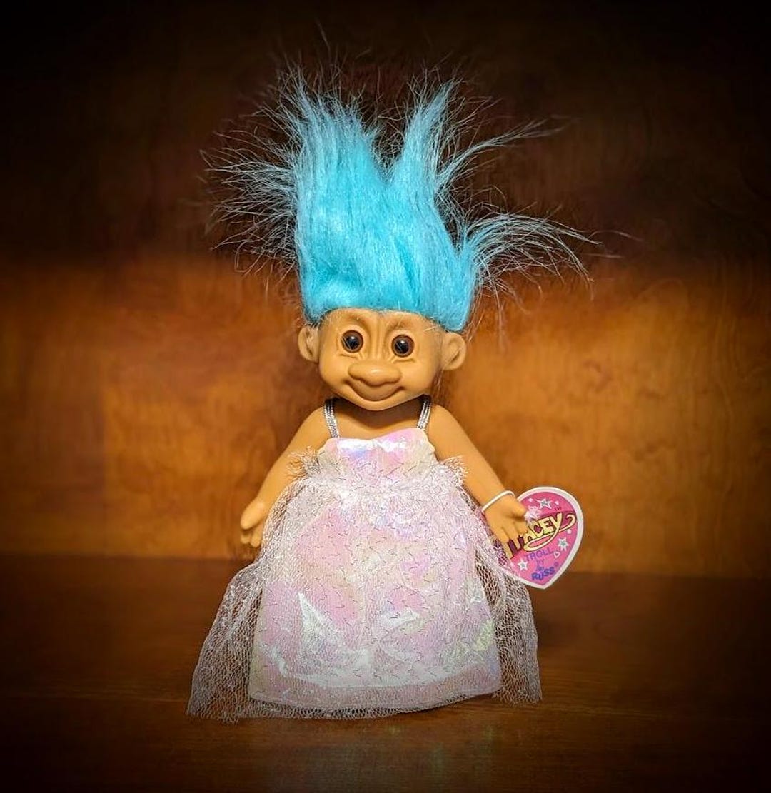 Tracey Vintage Russ 7" Princess or Prom Troll Doll With Teal Hair and ...