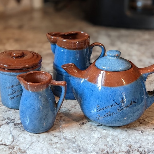 Miniature Stoneware Tea Set - Etsy