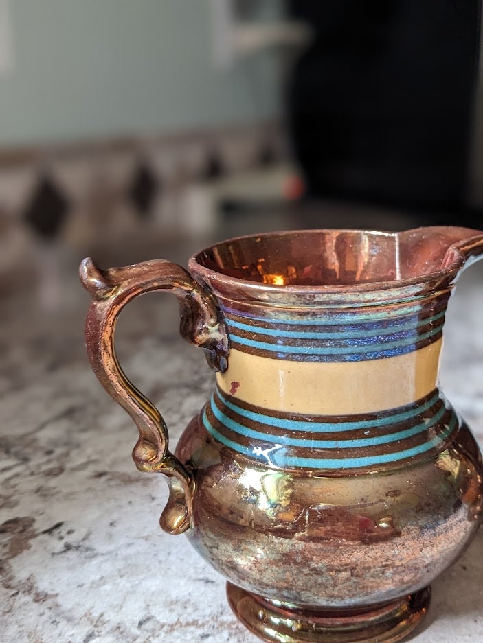 Antique Copper Lusterware Pitchers - Etsy