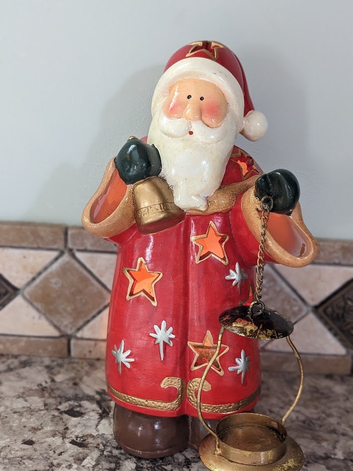 Vintage Ceramic Santa Claus Luminary 9-3/4 Inches Tall - Etsy