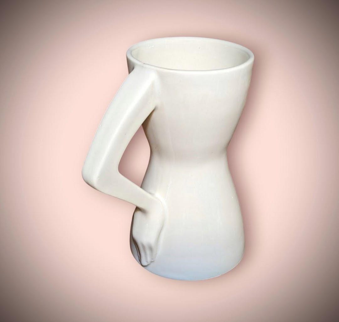 Vintage MBT Broth "pick Me Up" Hands on Hip Hourglass White Coffee Mug ...