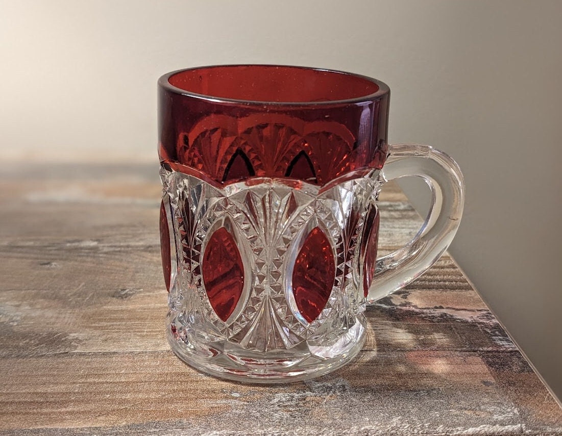 Antique EAPG Ruby Stain Glass Small Mug - Etsy