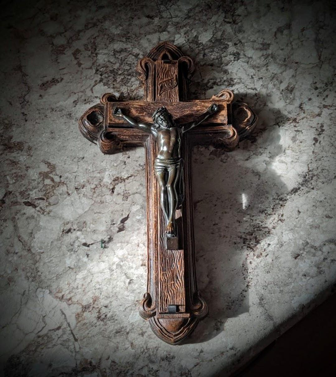 Vintage Sick Call Crucifix With Detachable Outer Cross With Hollow ...