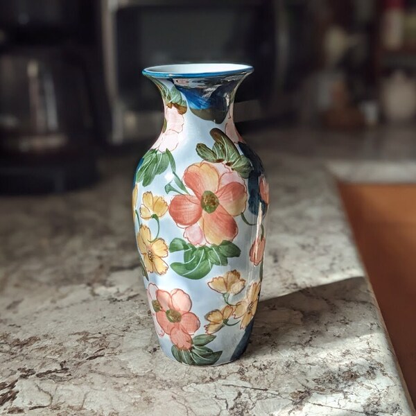 Teal Flower Vase - Etsy