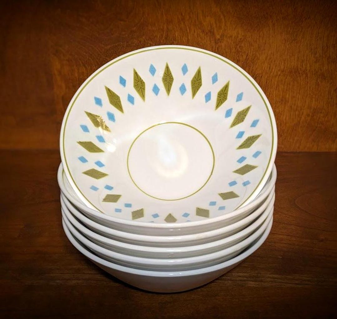 Mikasa Cera-stone MCM Mid Century Modern GEM 3153-M Aqua Blue and Lime ...