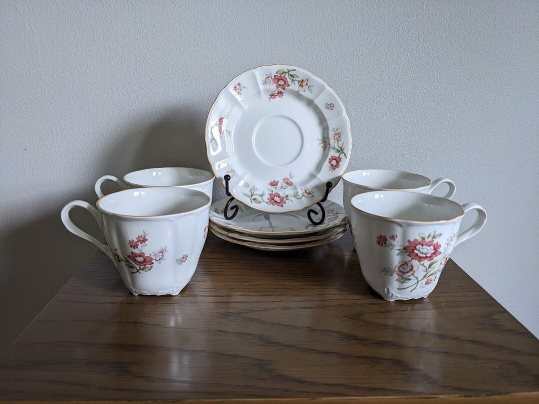 Nikko China Supreme lotus Set of 4 Cups and Saucers - Etsy