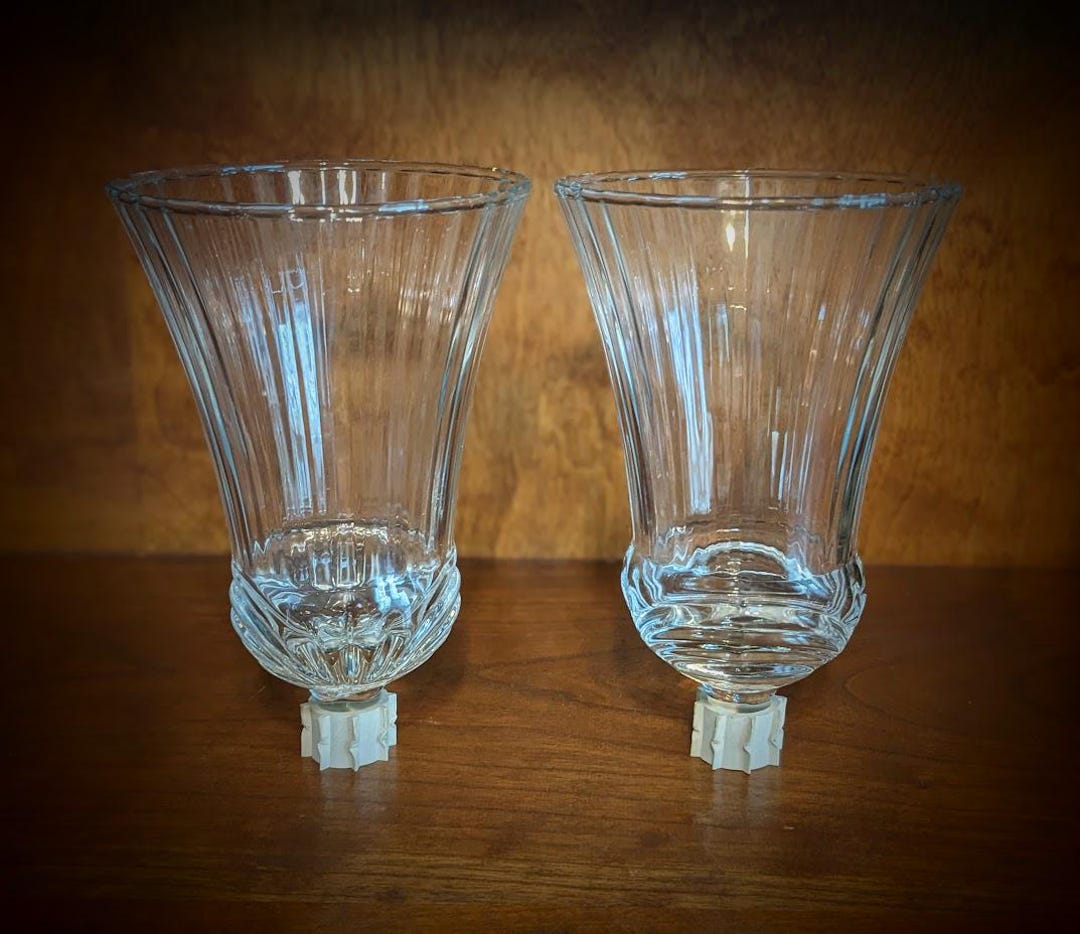 Home Interiors or Homco Clear Glass Votive Candle Holders With Ribbed ...