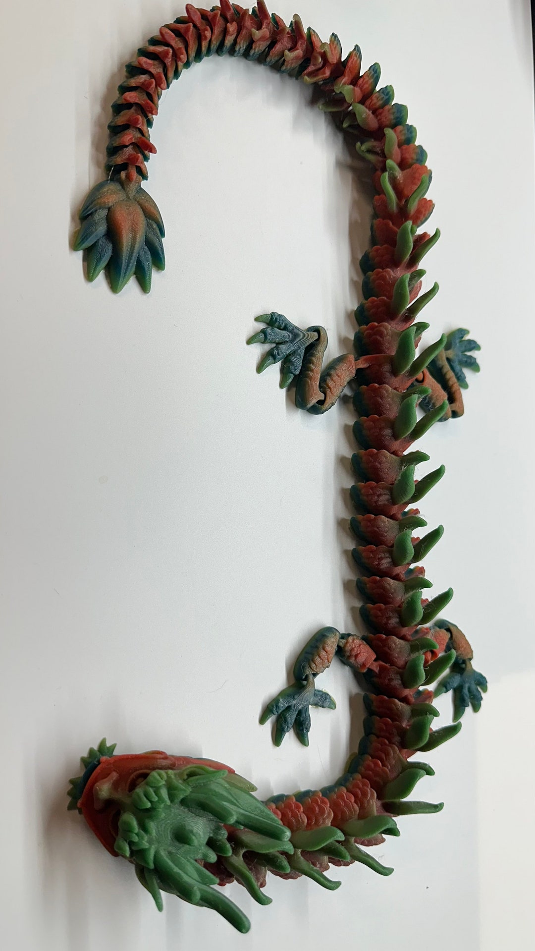 Large 27" Articulated Crystal Dragon - Multi Color 3D Printed Plastic ...