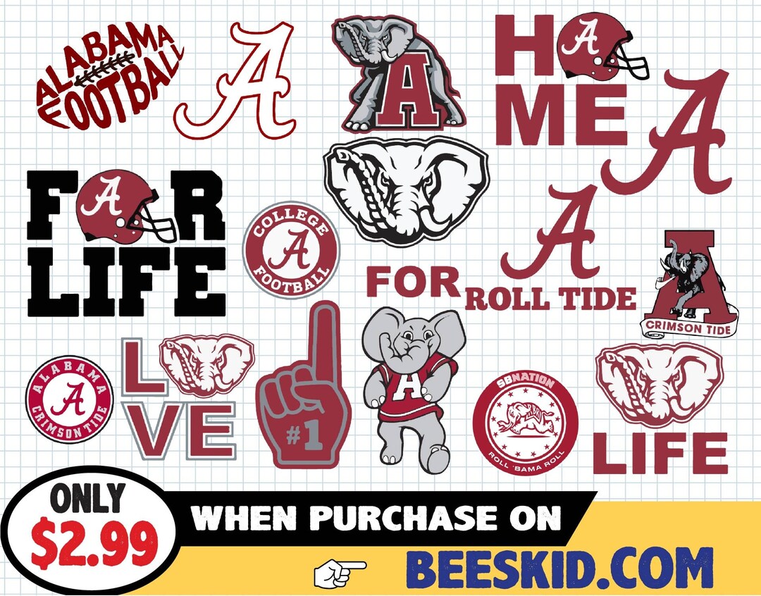 Alabama Crimson Tide Svg Bundle Alabama Png Roll Tide Svg - Etsy