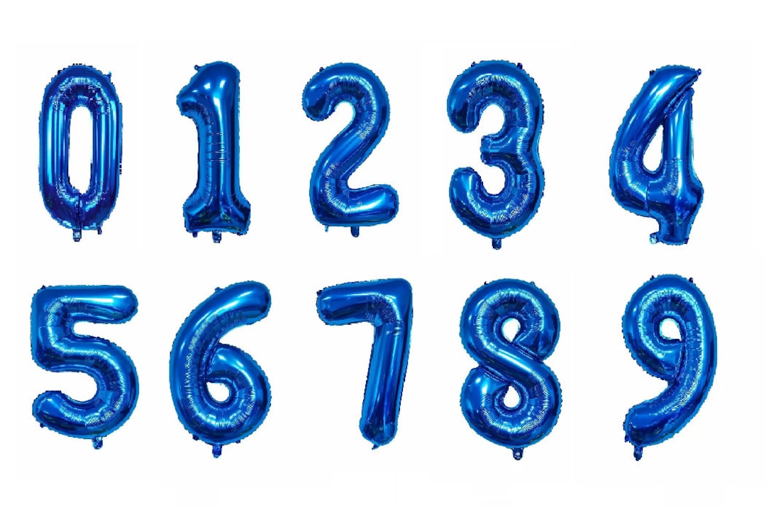 Blue Number Balloons 0 Through 9 Available - Etsy