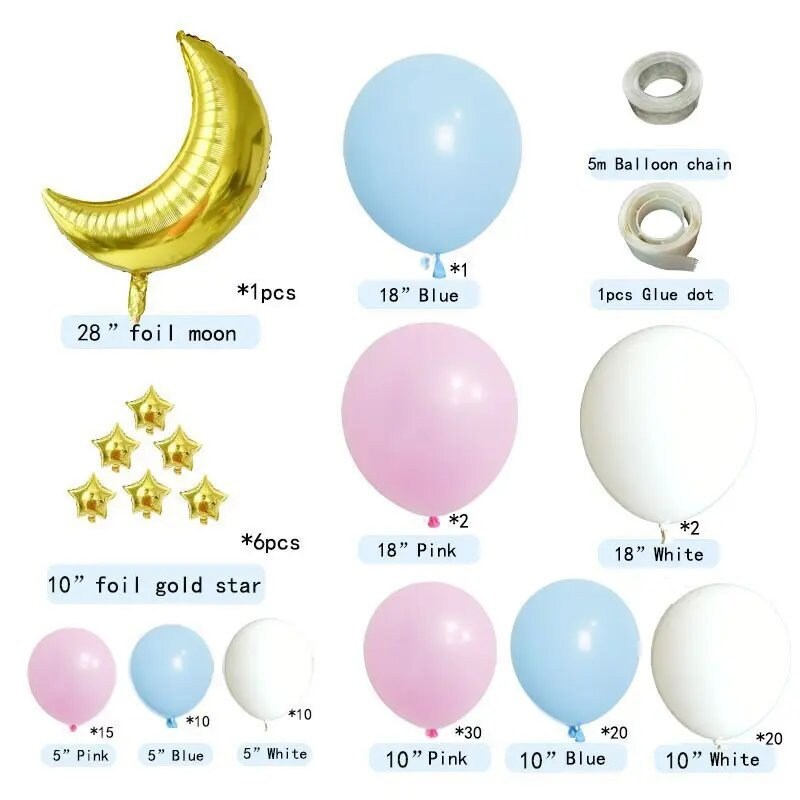 Moon & Stars Balloon Arch Kit - 119 Pieces! - Etsy
