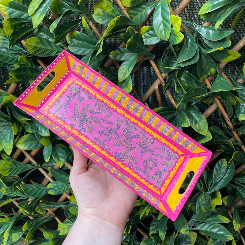 Small Pottery Pink Tray - Etsy UK