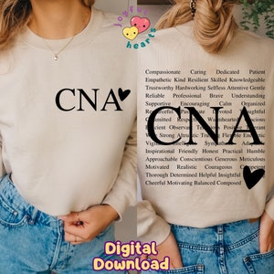 CNA Png Custom Name Certified Nursing Assistant Png Sublimation Design ...