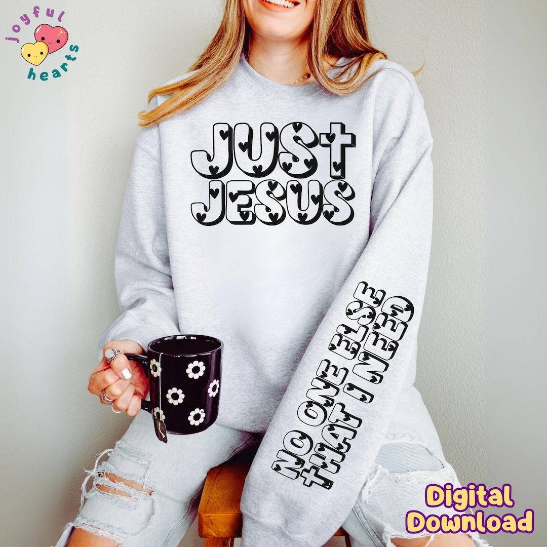 Just Jesus PNG Christian Png Sublimation Design Retro Christian Png ...